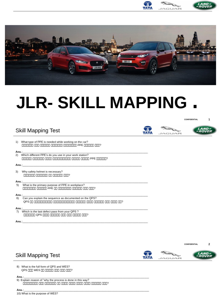 JLR Skill Mapping Presentation | PDF