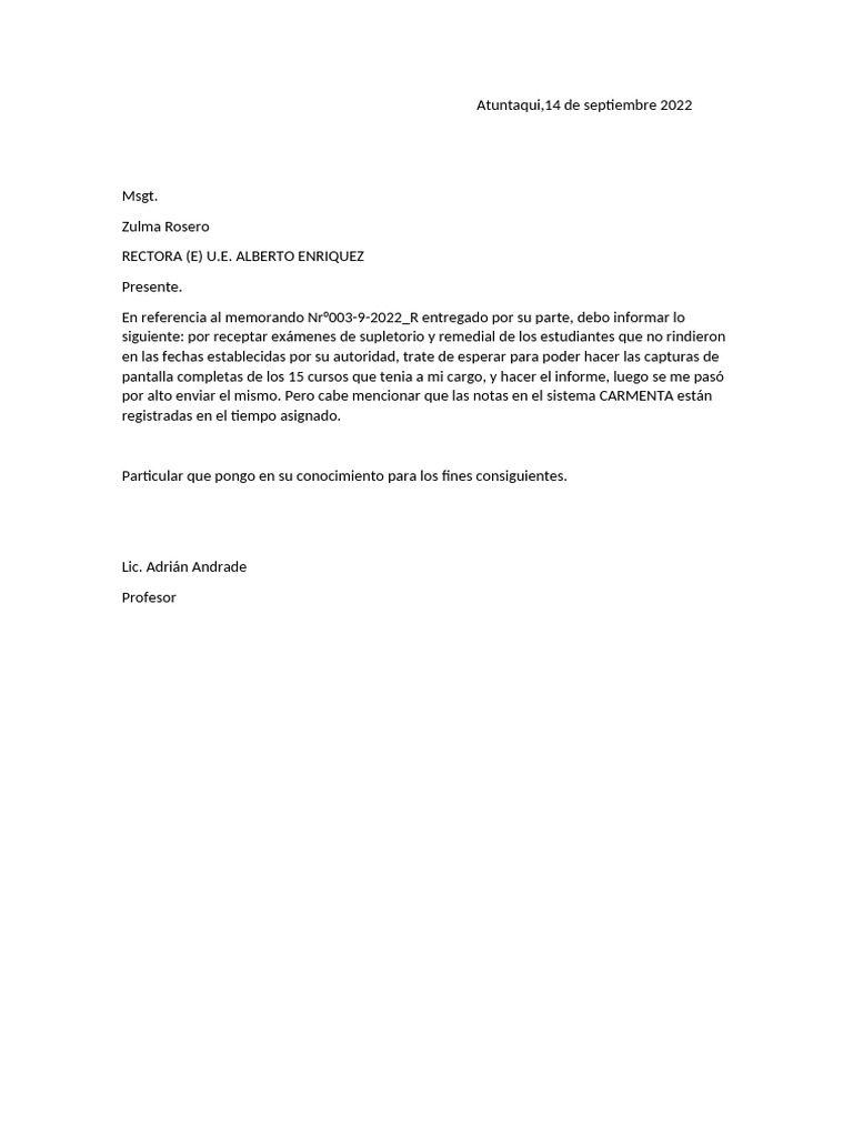 Oficio Rectora | PDF