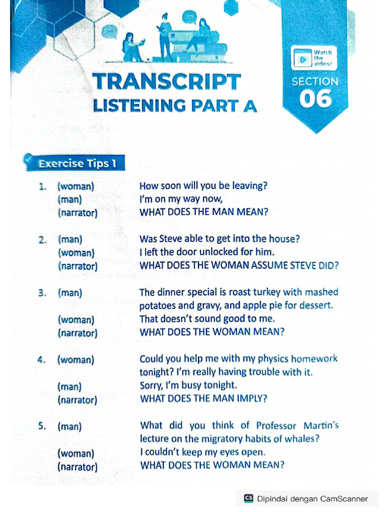 Transkript and Key Answer Listening | PDF