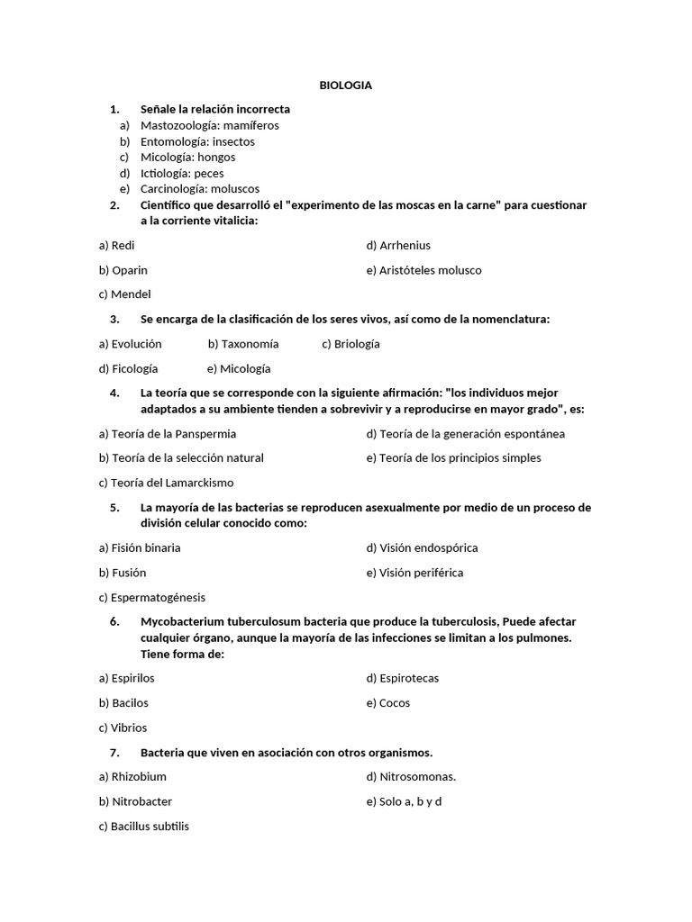 EXAMEN WEEK 1 y 2 | PDF | Bienes | Las bacterias