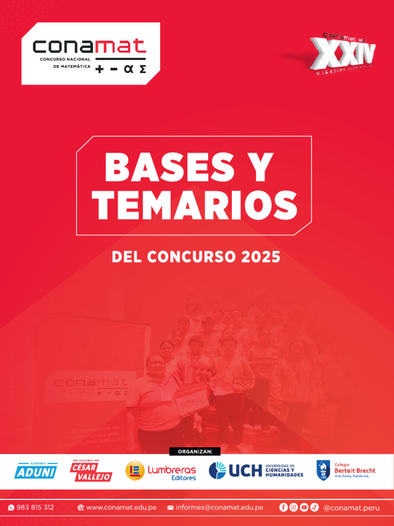Bases y Temarios Conamat 2025 | PDF | Aritmética | Números