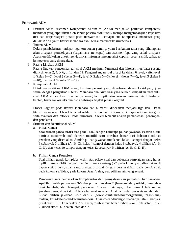 Framework AKM Tugas Kelompok | PDF
