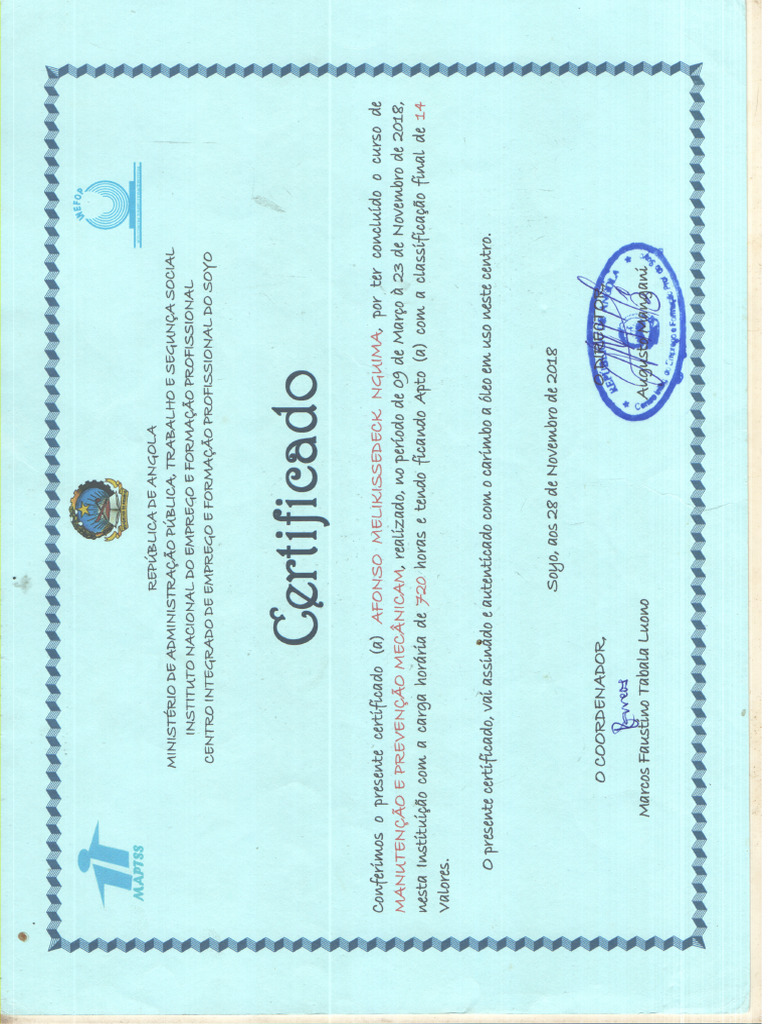 CERTIFICADO Maptss | PDF