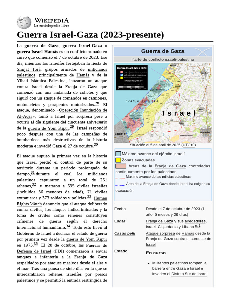 Conflicto Israel-Gaza 2023: Resumen Actualizado | PDF | Franja de Gaza | Israel