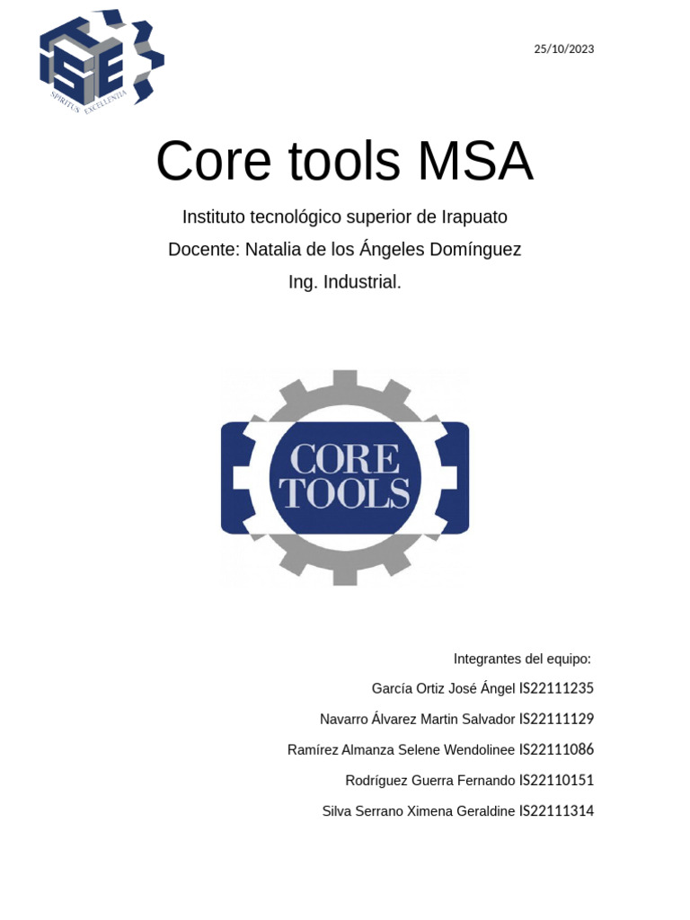 Core Tools MSA | PDF | Medición | Software
