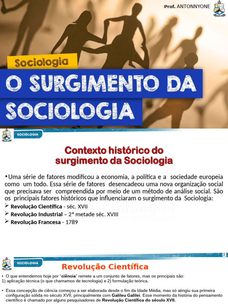 Surgimento Da Sociologia # | PDF | Sociologia | Émile Durkheim