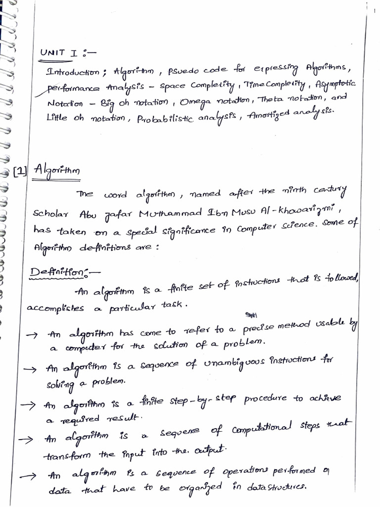 DAA Unit 1 Notes(1) | PDF