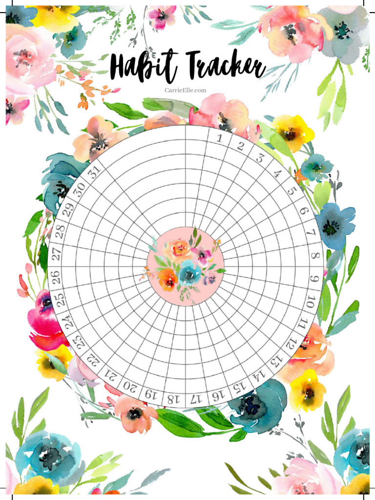 Pastel Floral Habit Tracker | PDF