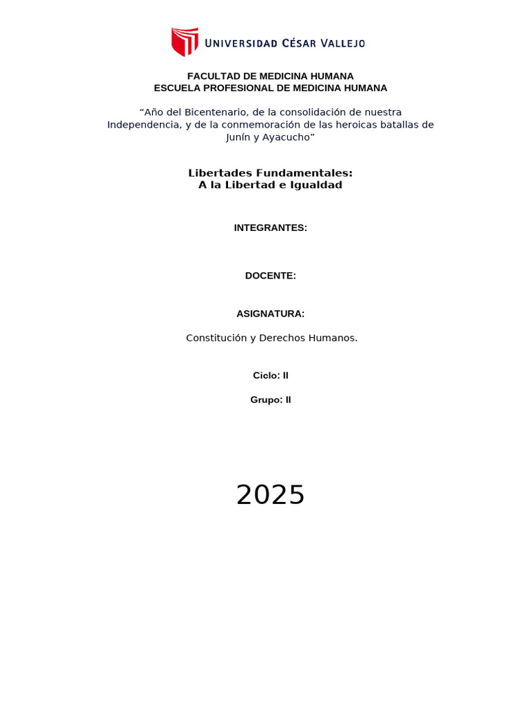 Carátula UCV Medicina 2025 | PDF