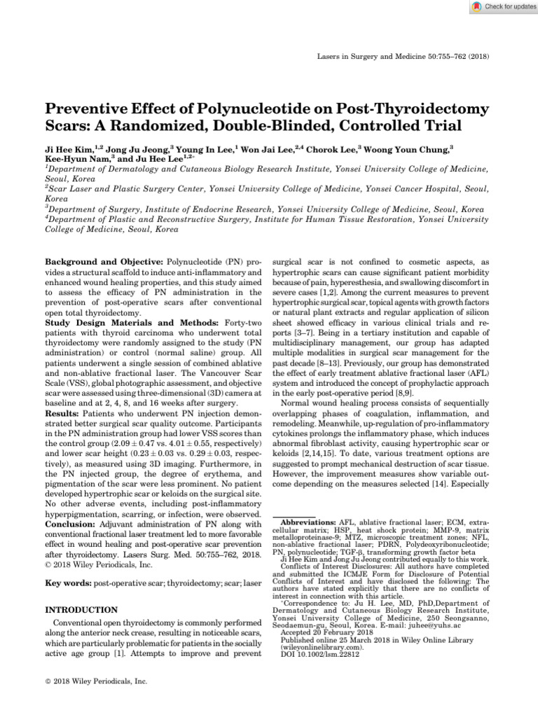 Lasers Surg Med - 2018 - Kim - Preventive Effect of Polynucleotide on ...