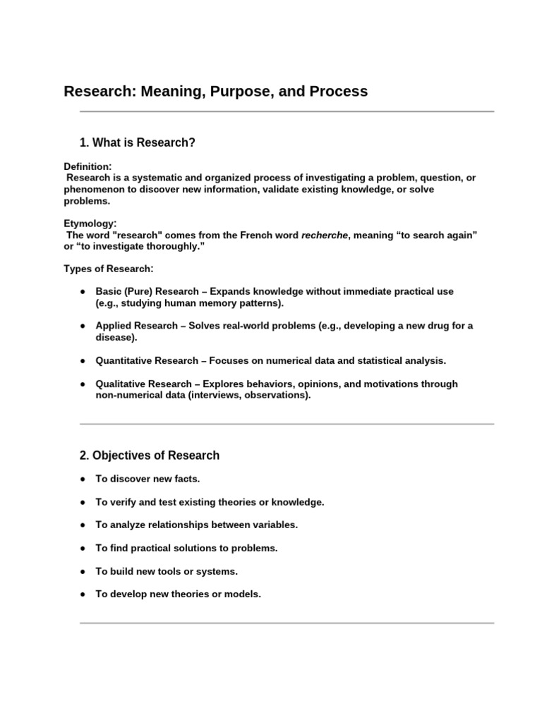 Understanding Research: Types and Process | PDF | Knowledge ...