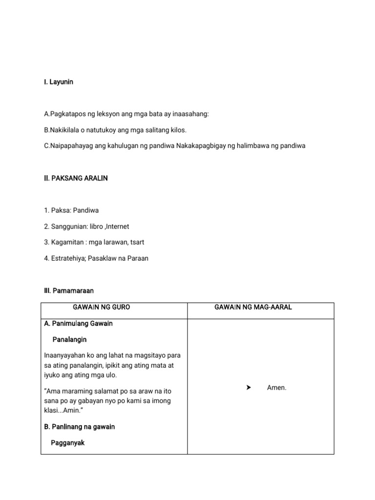 I. Layunin-WPS Office | PDF