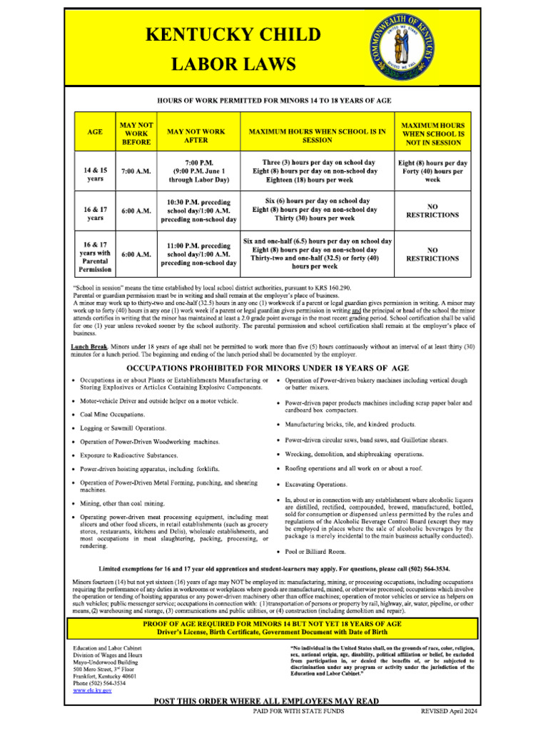 Labour Law For Minors | PDF