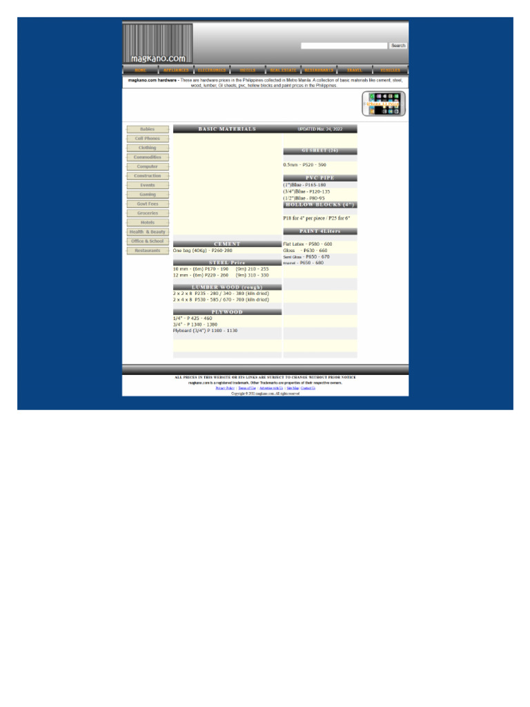 Screencapture Magkano Construction Hardware HTM 2025 04 05 10 - 39 - 01 | PDF