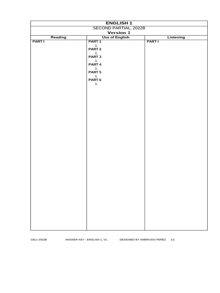Formato Clave Ingles | PDF