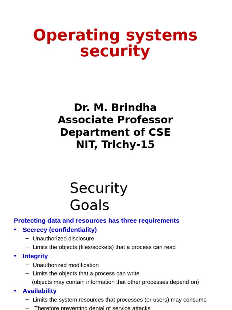 14-Operating systems Security | PDF | Security Technology | Cyberwarfare