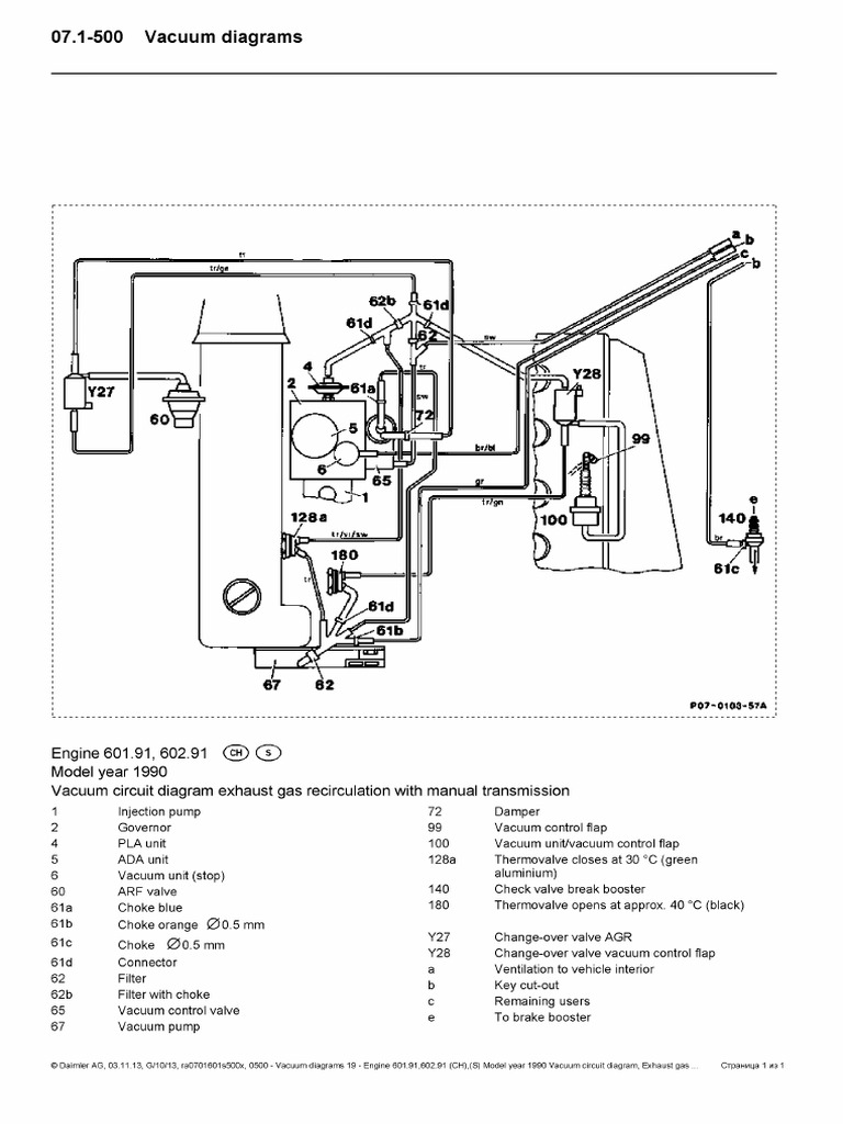 0500 - Vacuum Diagrams 19 - Engine 601.91,602 | PDF