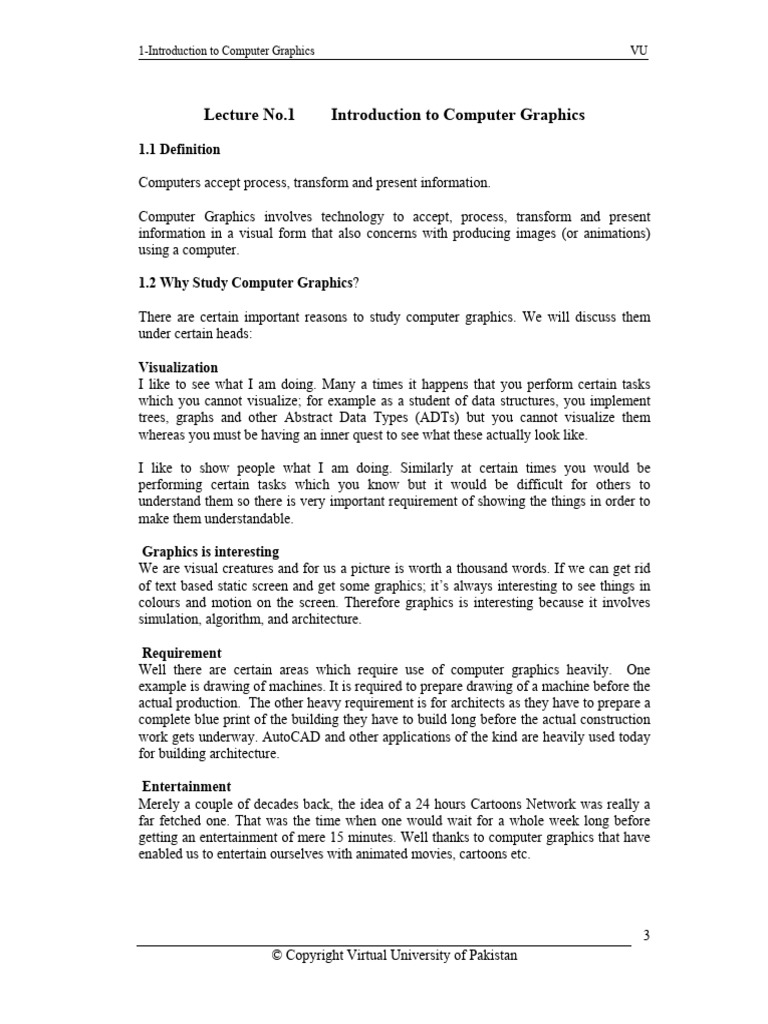 Computer Graphics Lecture 1 or 2 | PDF | Computer Graphics | Liquid ...