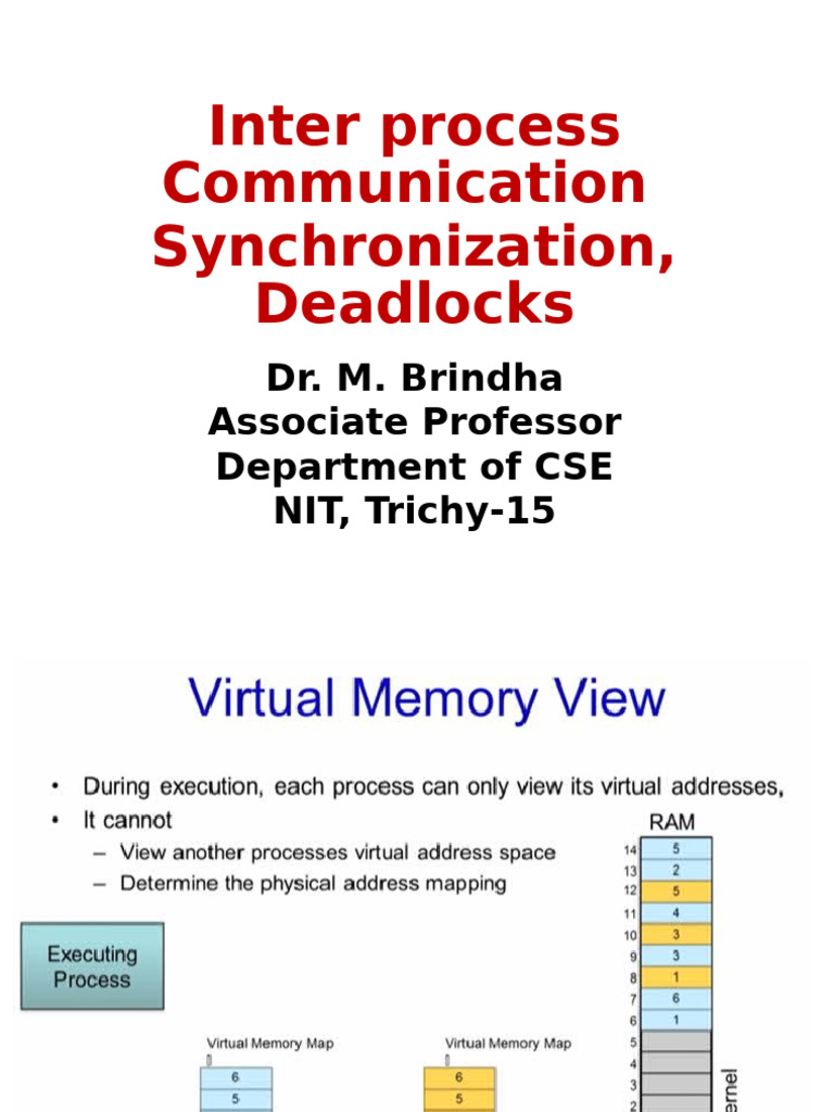 9 Operating Systems Synchronization Interprocess Communication Deadlock Pdf Computer