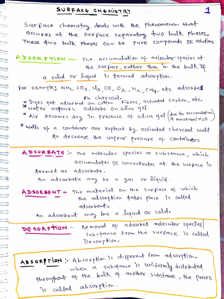 Surface Chem - Adsorption | PDF
