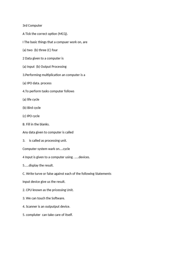 3rd Computer-WPS Office | PDF