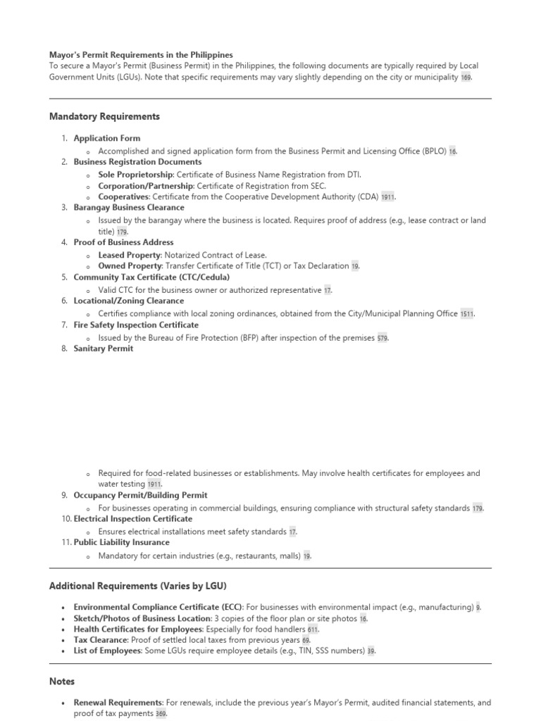 Mayors Permit - General Requirements For New Applications | PDF ...