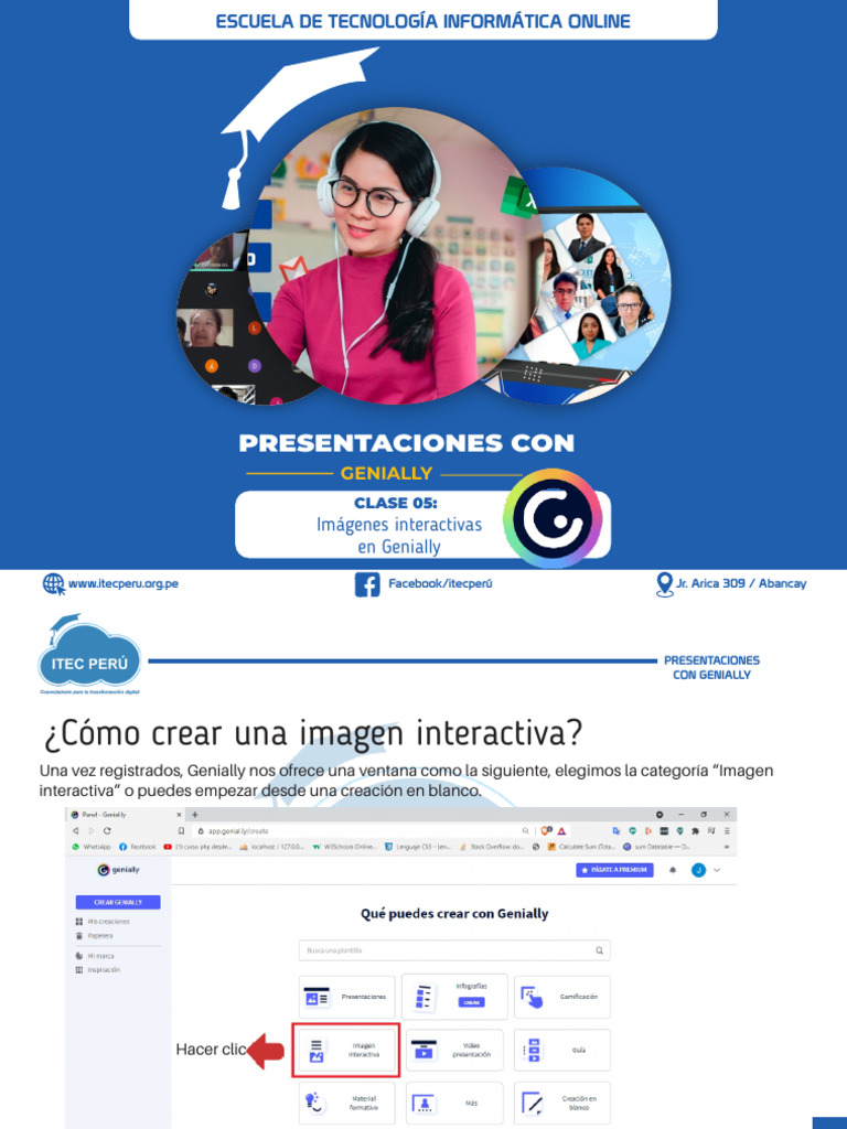 Imagenes Interactivas en Genially - Clase 5 | PDF | Botón (Computación) | Ventana (informática)