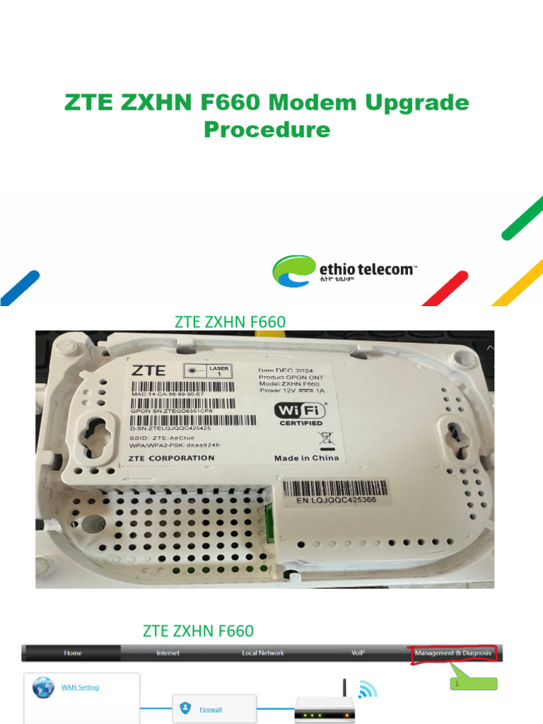 ZTE ZXHN F660 Modem Upgrade Procedure | PDF