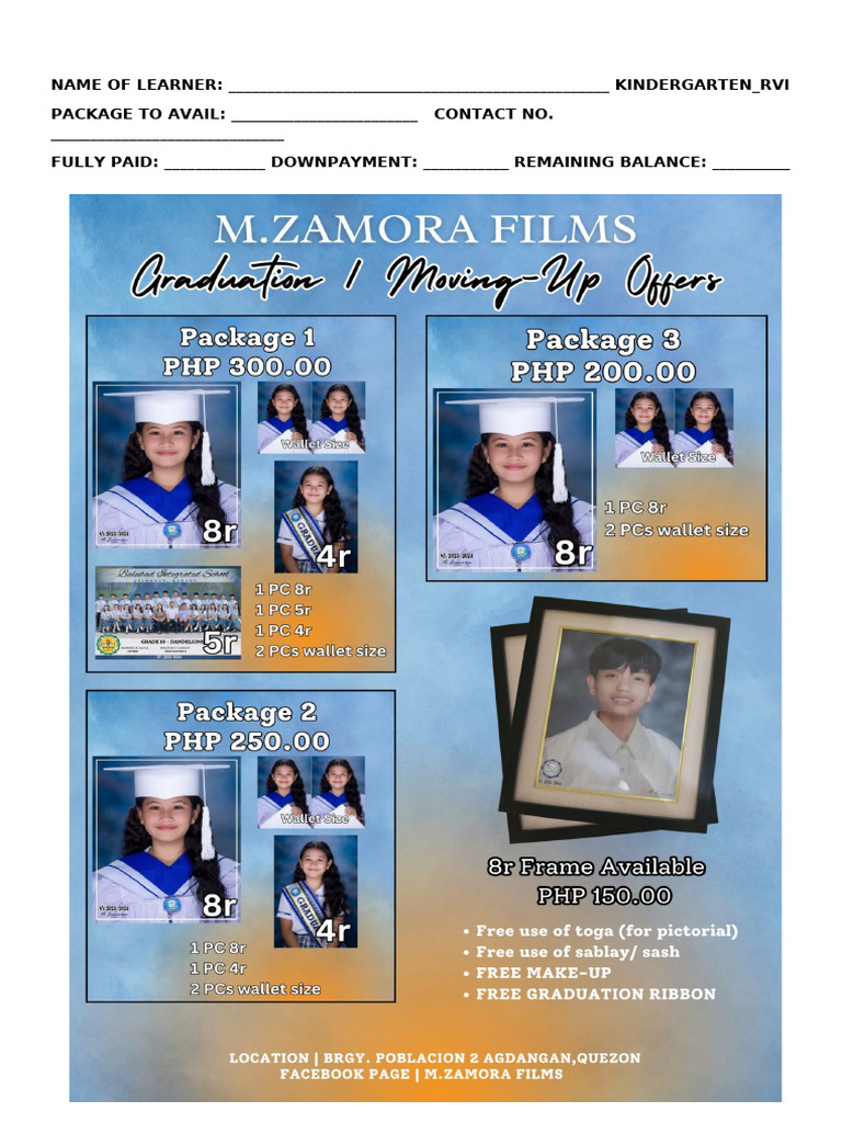 Package For Graduation Pictorial 2025 | PDF