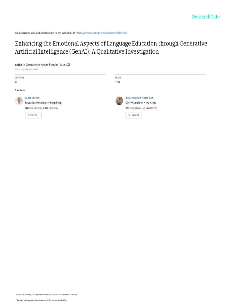 Enhancing The Emotional Aspects of Language Education Through ...