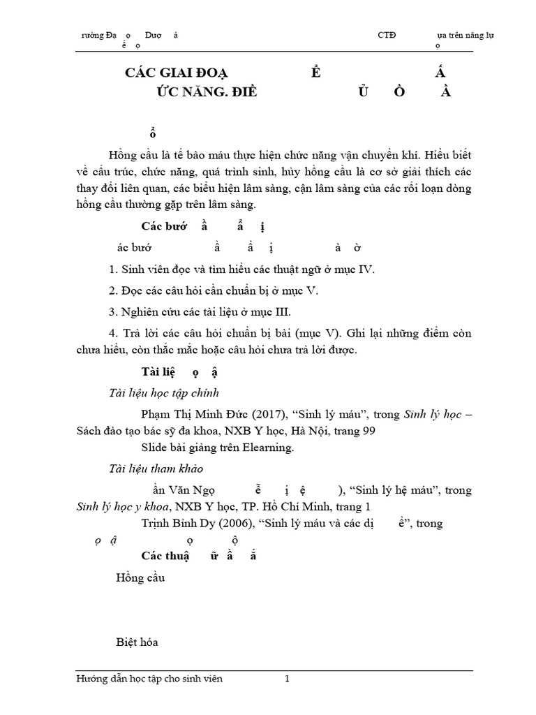 HDHT.03-Cau truc, chuc nang, dieu hoa sinh, huy hong cau.docx | PDF