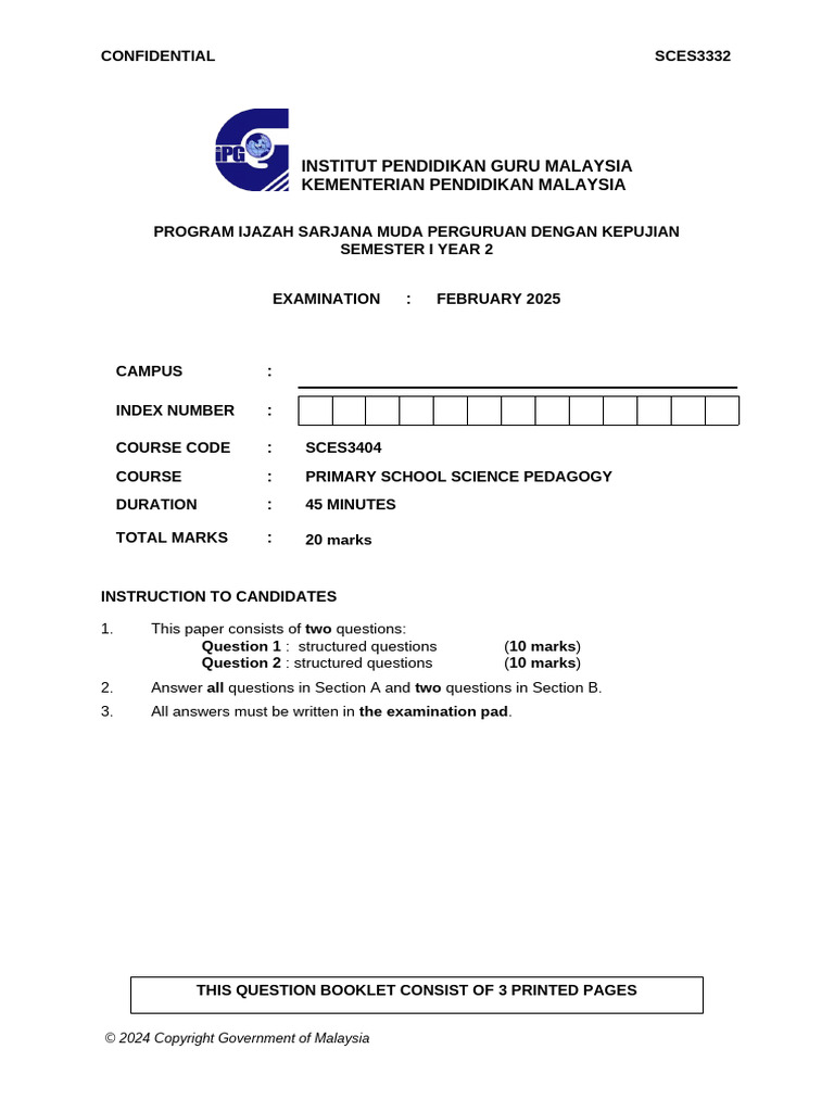 Soalan Sces 3404 Struktur New | PDF