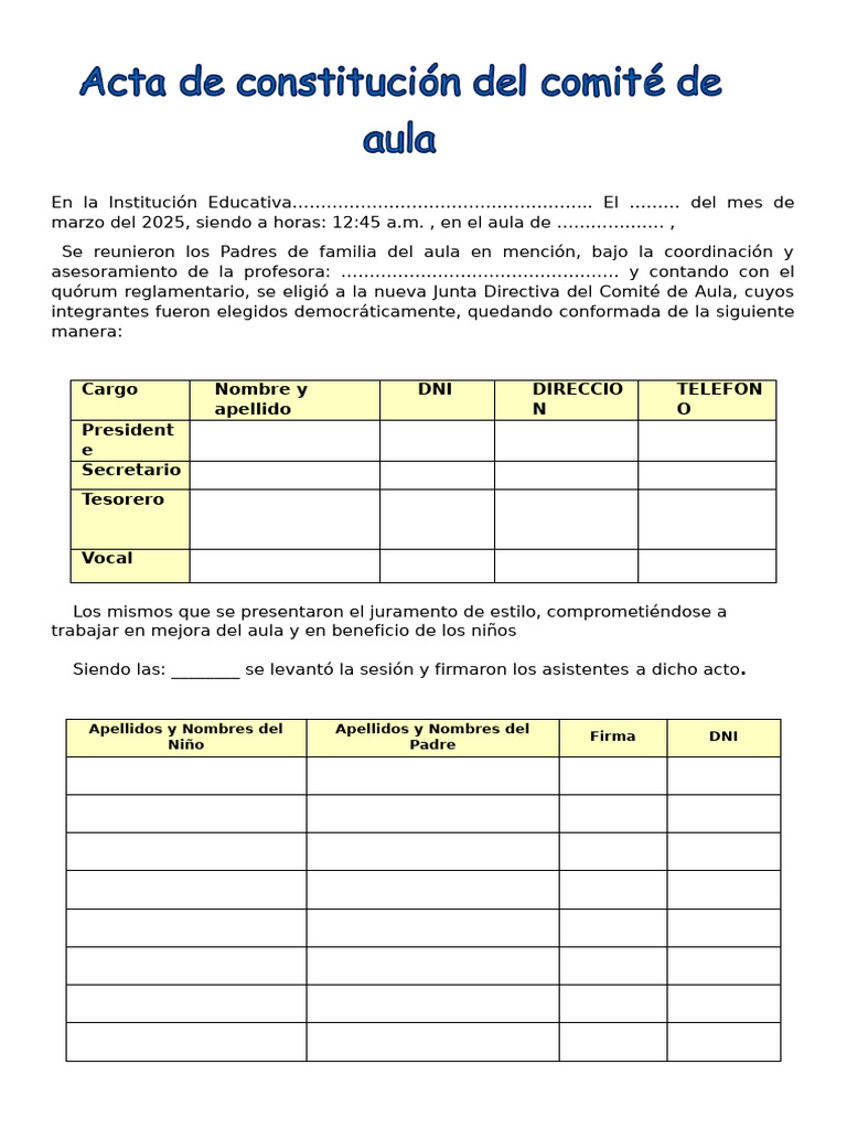 ACTA DE COMITE | PDF