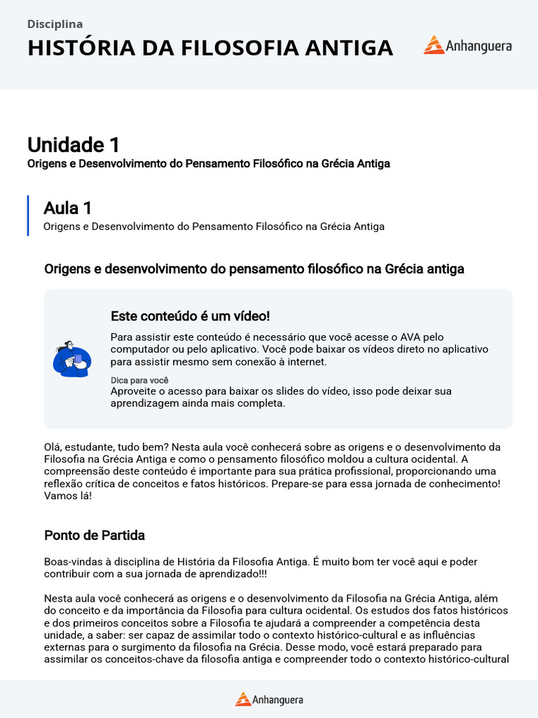 História Da Filosofia Antiga | PDF | Grécia Antiga | Pensamento