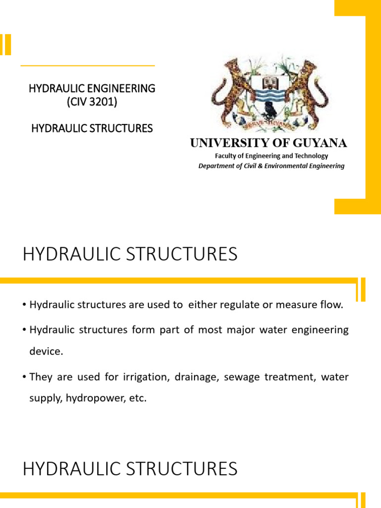 LECTURE - HYDRAULIC STRUCTURES | PDF | Spillway | Dam