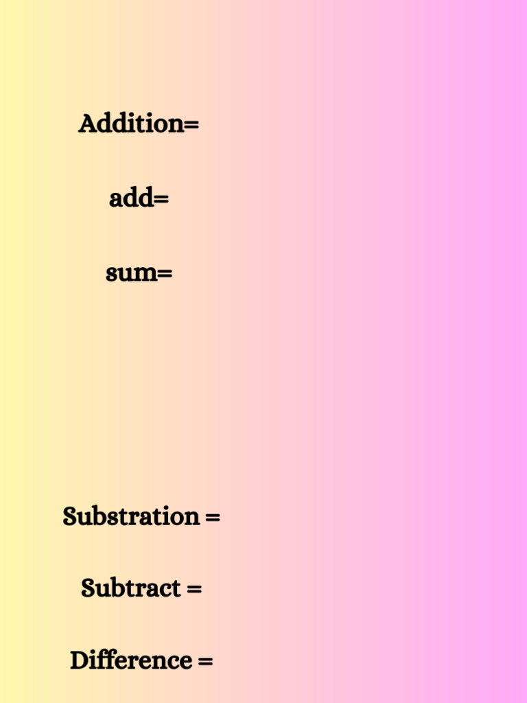 Addition= Add= Sum= | PDF