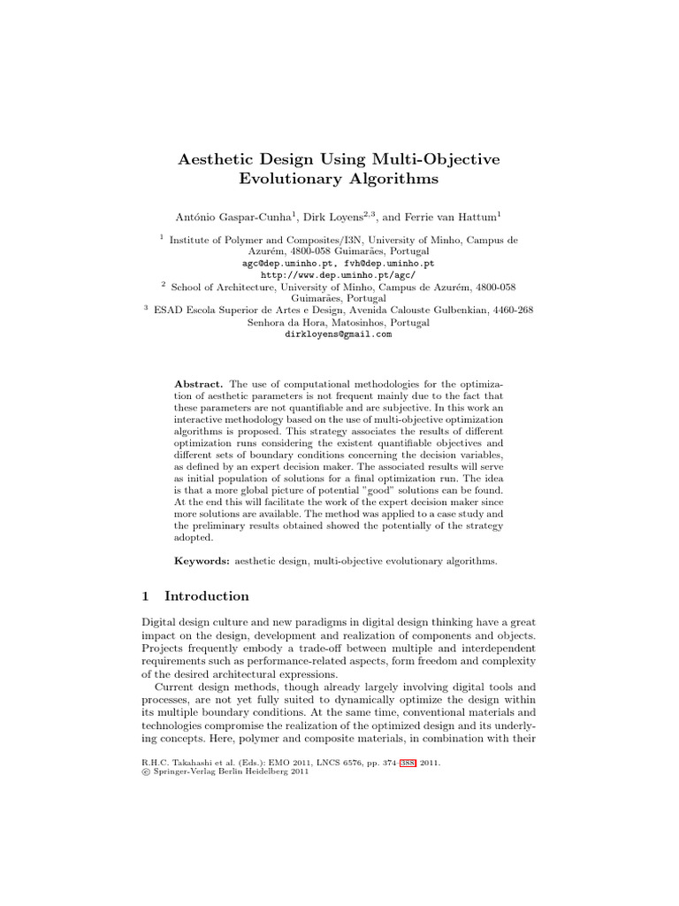 Aesthetic Design Using Multi-Objective | PDF | Mathematical Optimization