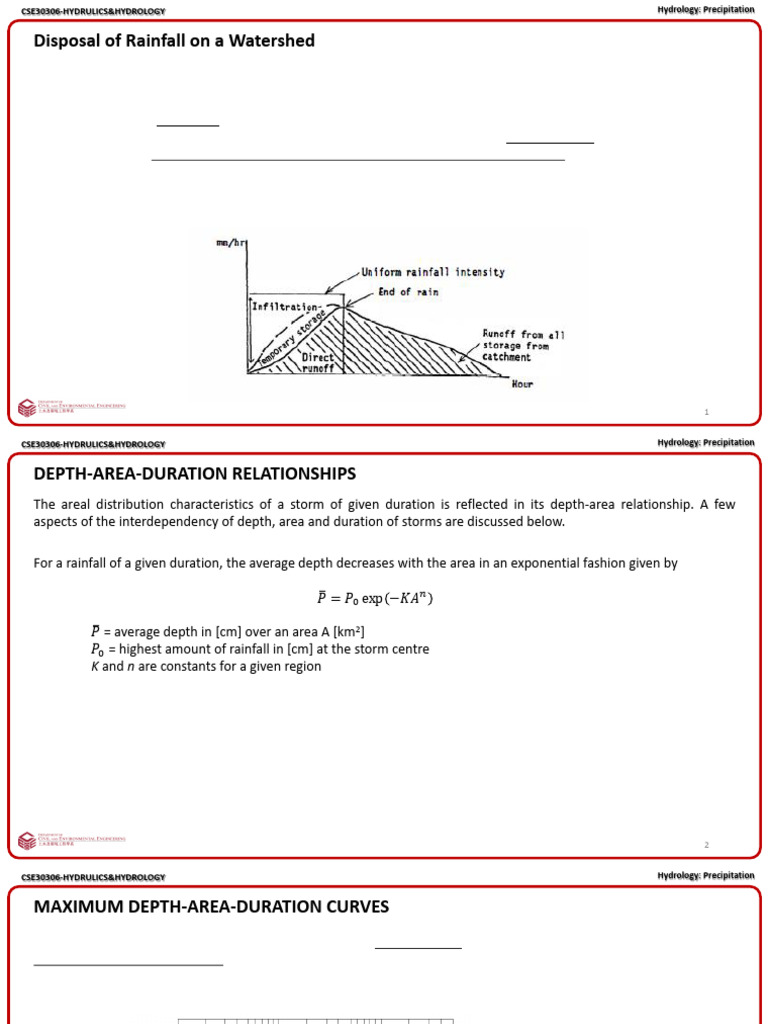 LEC11 - CSE30306 Hydraulics & Hydrology | PDF | Discharge (Hydrology) | Drainage Basin