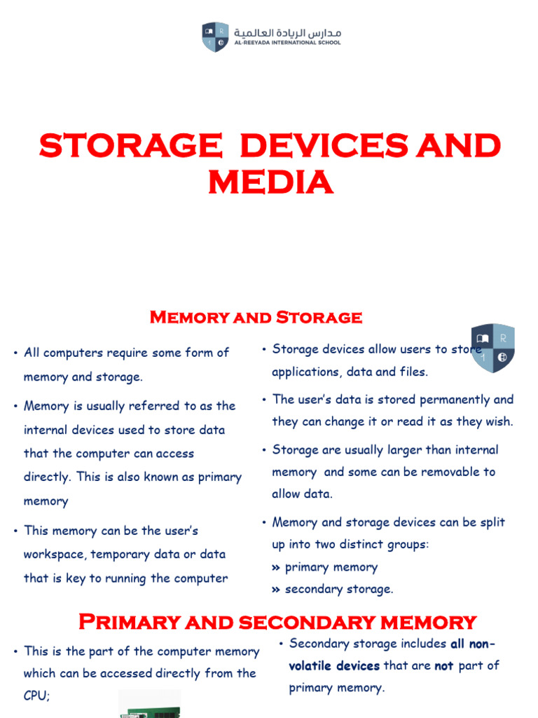 Storage Devices and Media | PDF | Computer Data Storage | Read Only Memory
