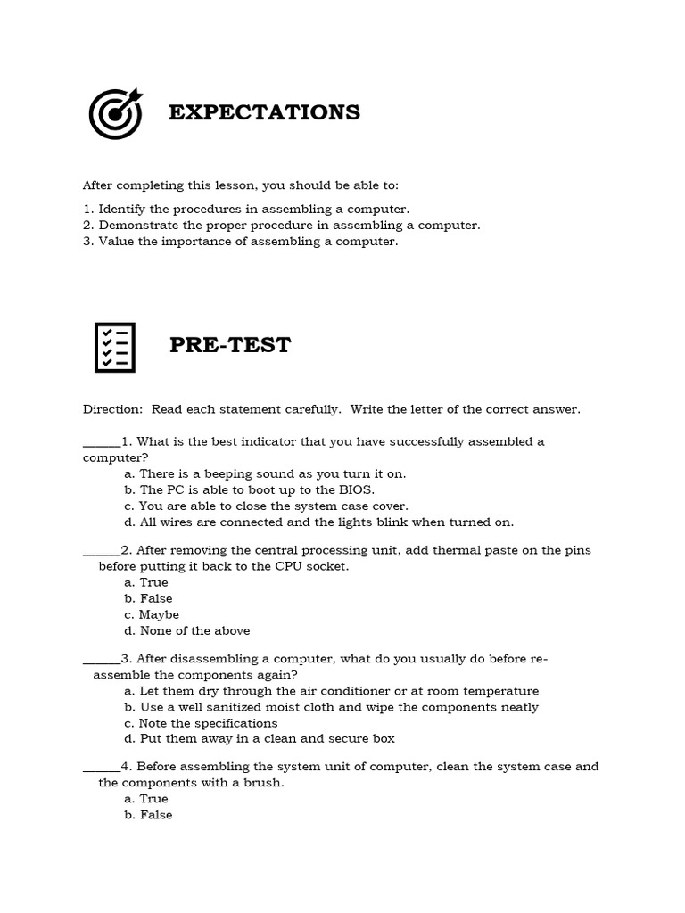 Q2 Lesson 7 - Assembly Procedure | PDF | Disk Storage | Computer Hardware