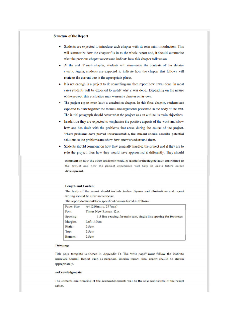 Final project report structure | PDF