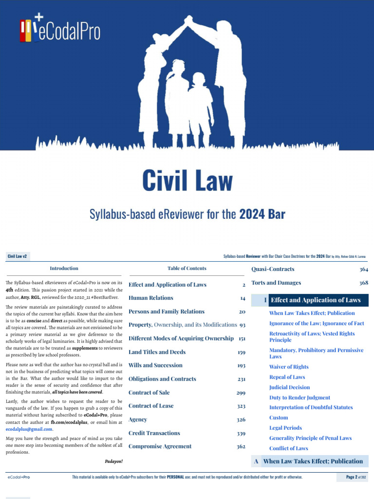 03 Civil Law (Do Not Forward) v2 | PDF | Ex Post Facto Law | Constitution