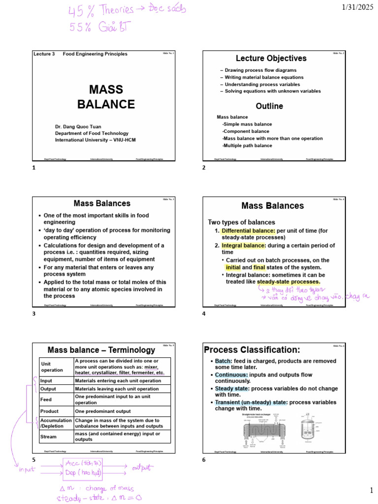 FE Lec3 Mass Balance | PDF | Acetic Acid | Chemistry