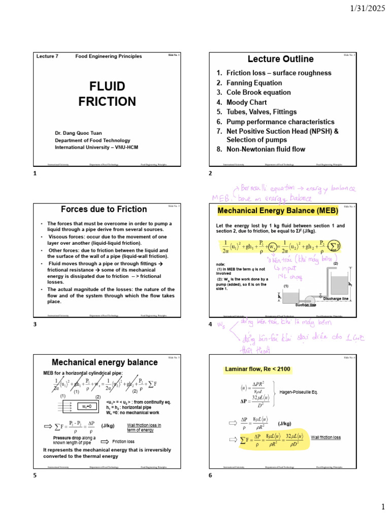 FE Lec7 Fluid - Friction 2 | PDF | Friction | Pump