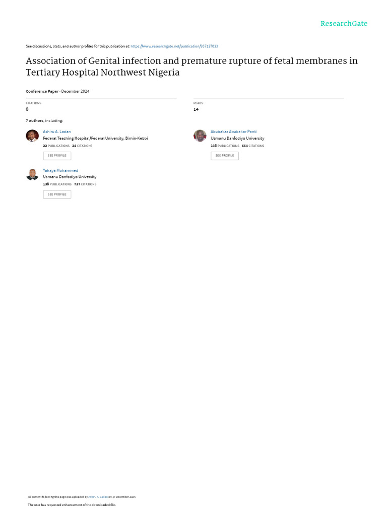 Associationof Genitalinfectionand PROM | PDF