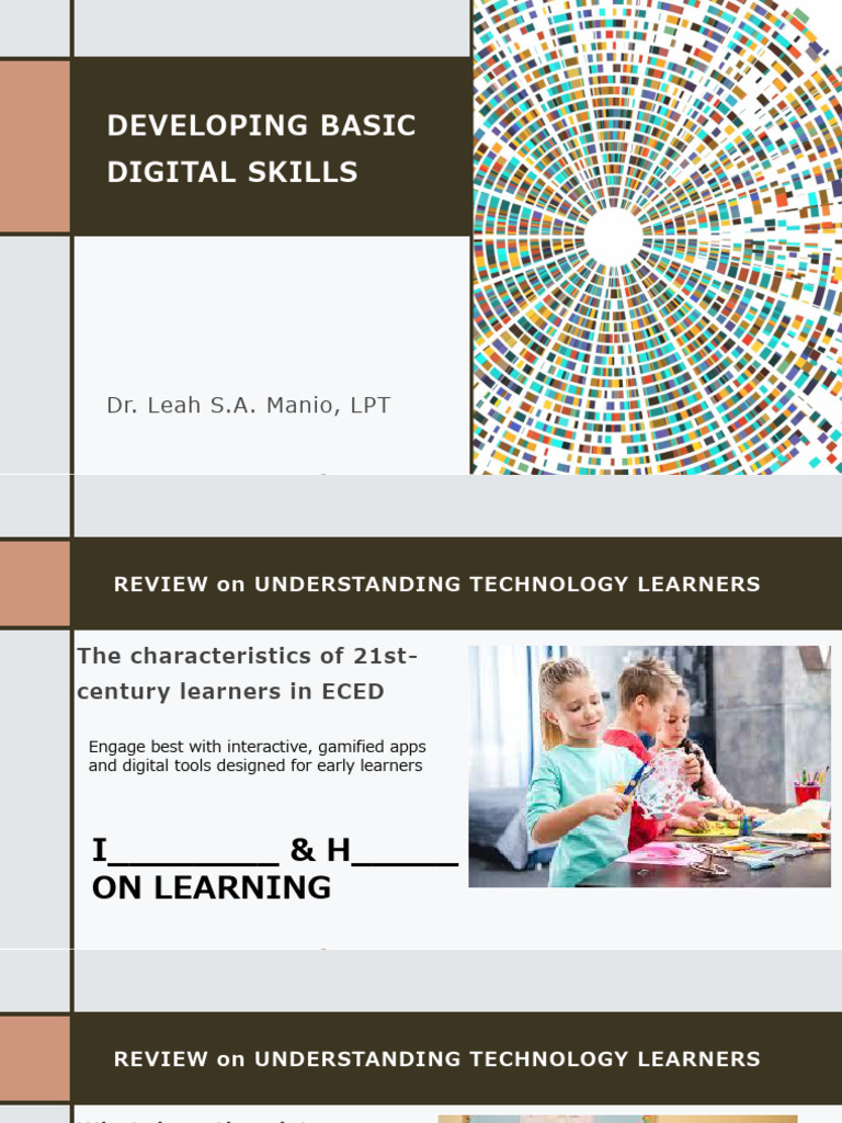 Lesson 3 - Developing Basic Digital Skills - ECED - FOR Students | PDF | Learning | Educational ...