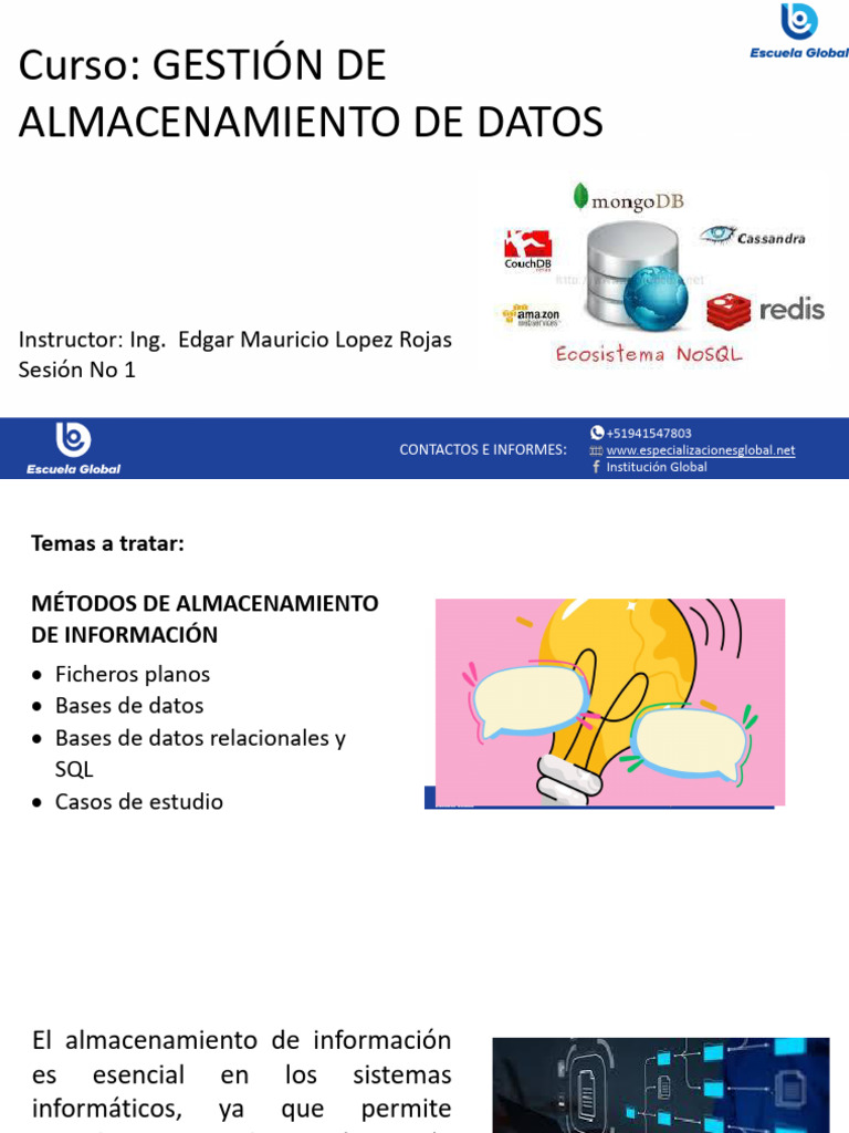 Sesión No1 | PDF | Bases de datos | SQL
