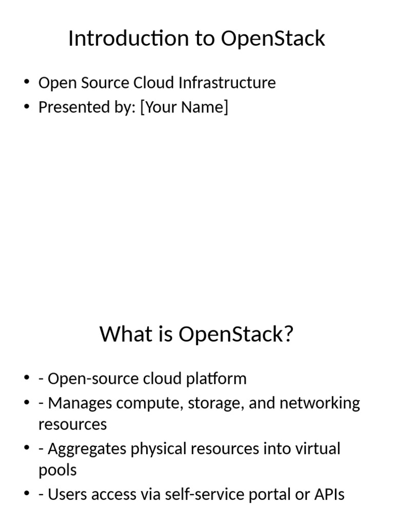 OpenStack Presentation | PDF