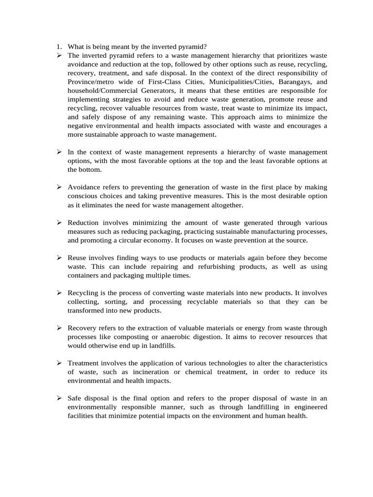 Inverted Pyramid of Waste Management | PDF | Waste Management | Waste