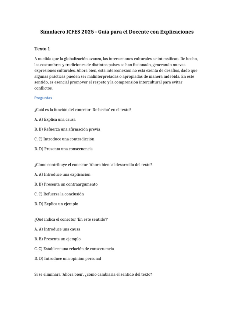 Simulacro ICFES 2025 Docente Explicado | PDF | Lógica | Economias